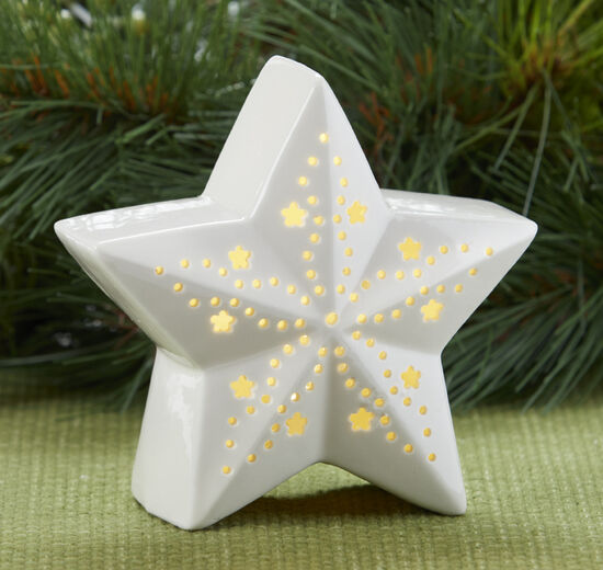 White Porcelain LED Star – Saltbox Primitives