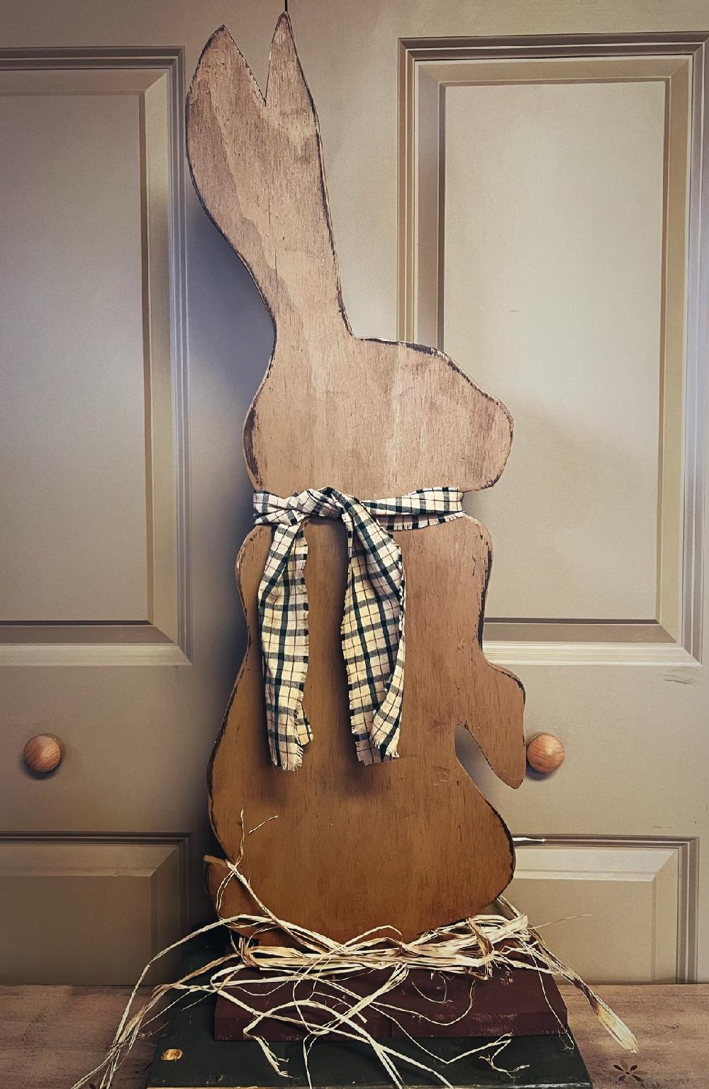 Primitive Standing Wooden Bunny – Saltbox Primitives