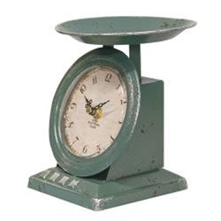Vintage Blue Old Town Scale Clock – Saltbox Primitives
