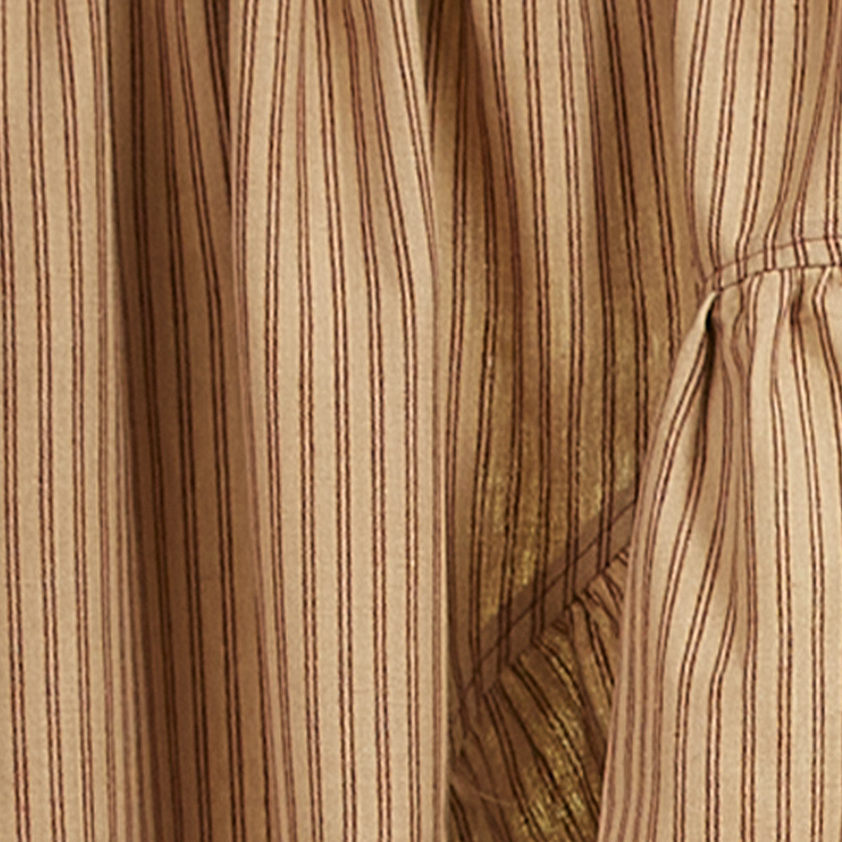 Sturbridge Ticking Ruffled Swag - Wine – Saltbox Primitives