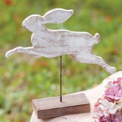 Bunny on a Post - Distressed Wood – Saltbox Primitives
