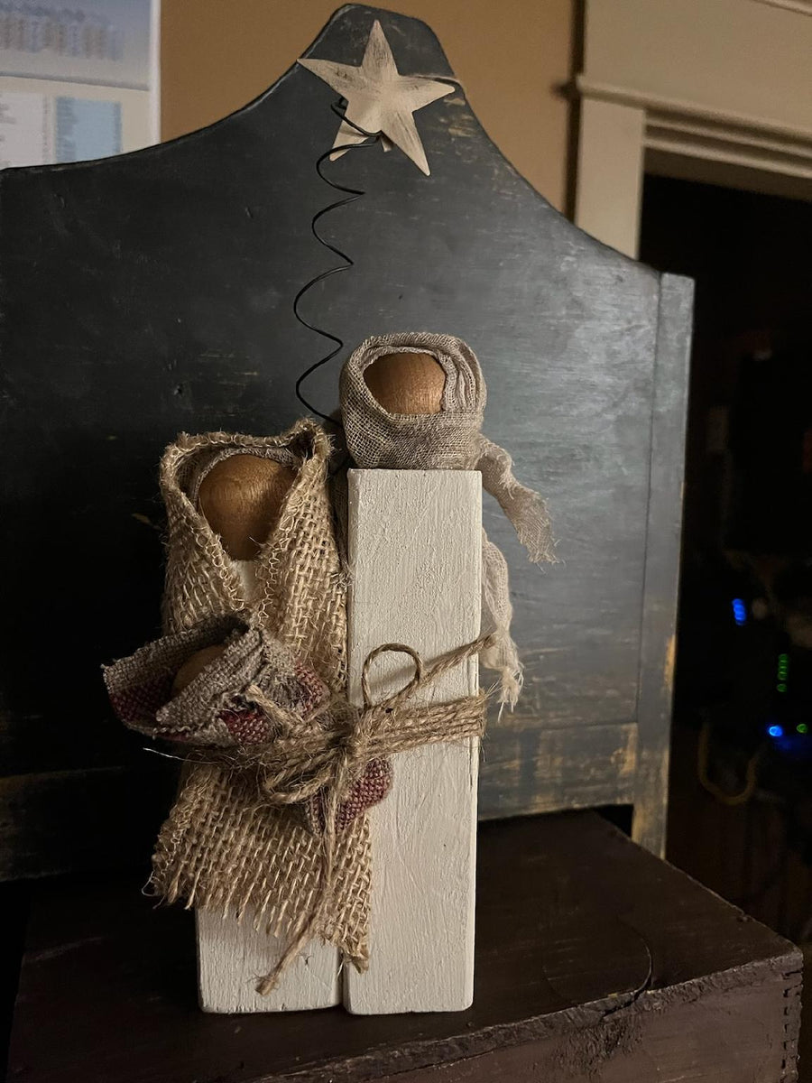 The Nativity - Joseph, Mary & Baby Jesus – Saltbox Primitives